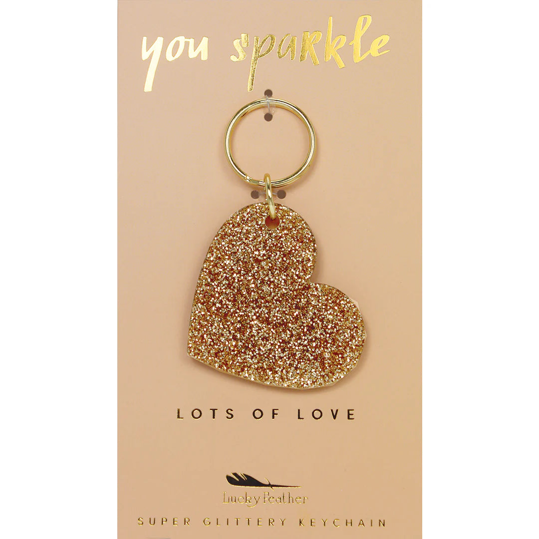 Gold Glitter Key - Heart – Blue Seven