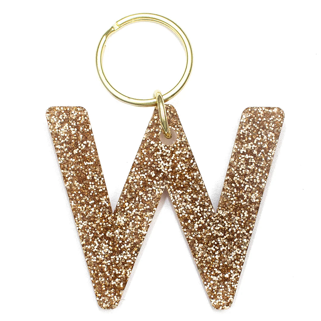 Glitter Keychain - Letter W – Blue Seven