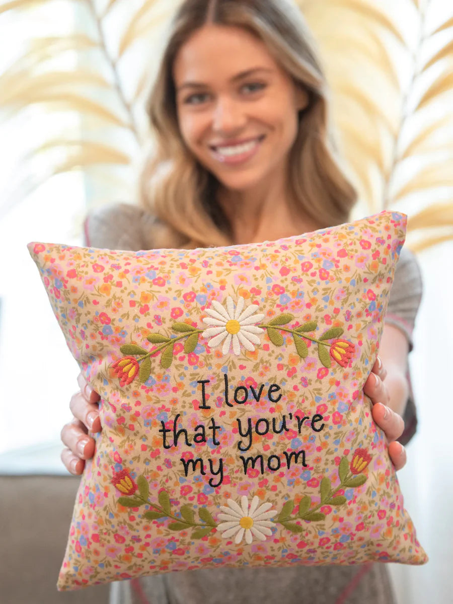 Embroidered Giving Pillow - Mom – Blue Seven