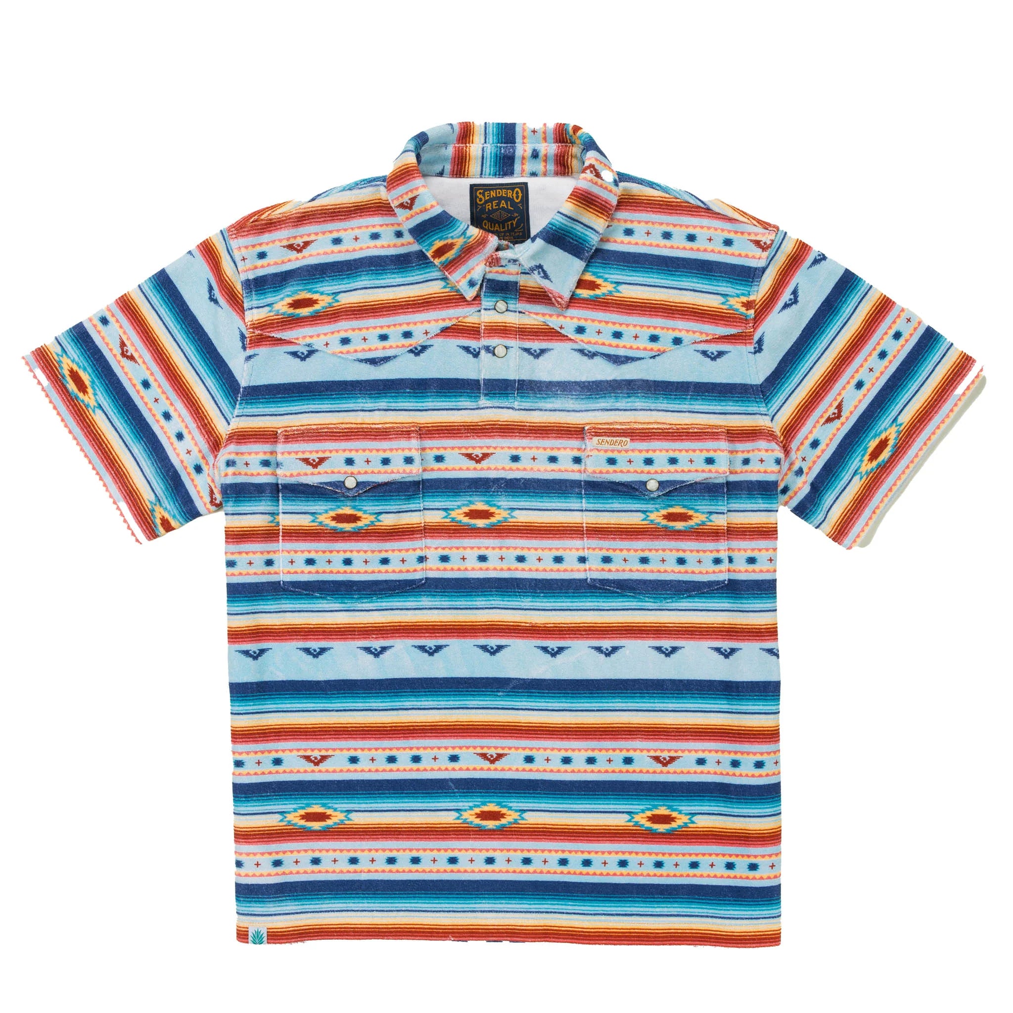 Cantina Men's Polo - Blue/Red – Blue Seven