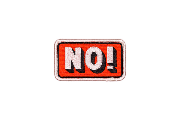 NO! Embroidered Patch – Blue Seven